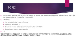 How to write your synopsis | PPTX