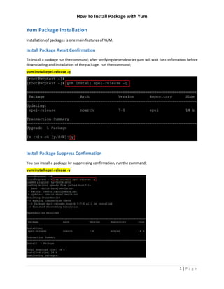 How To Yum Package Installation | PDF