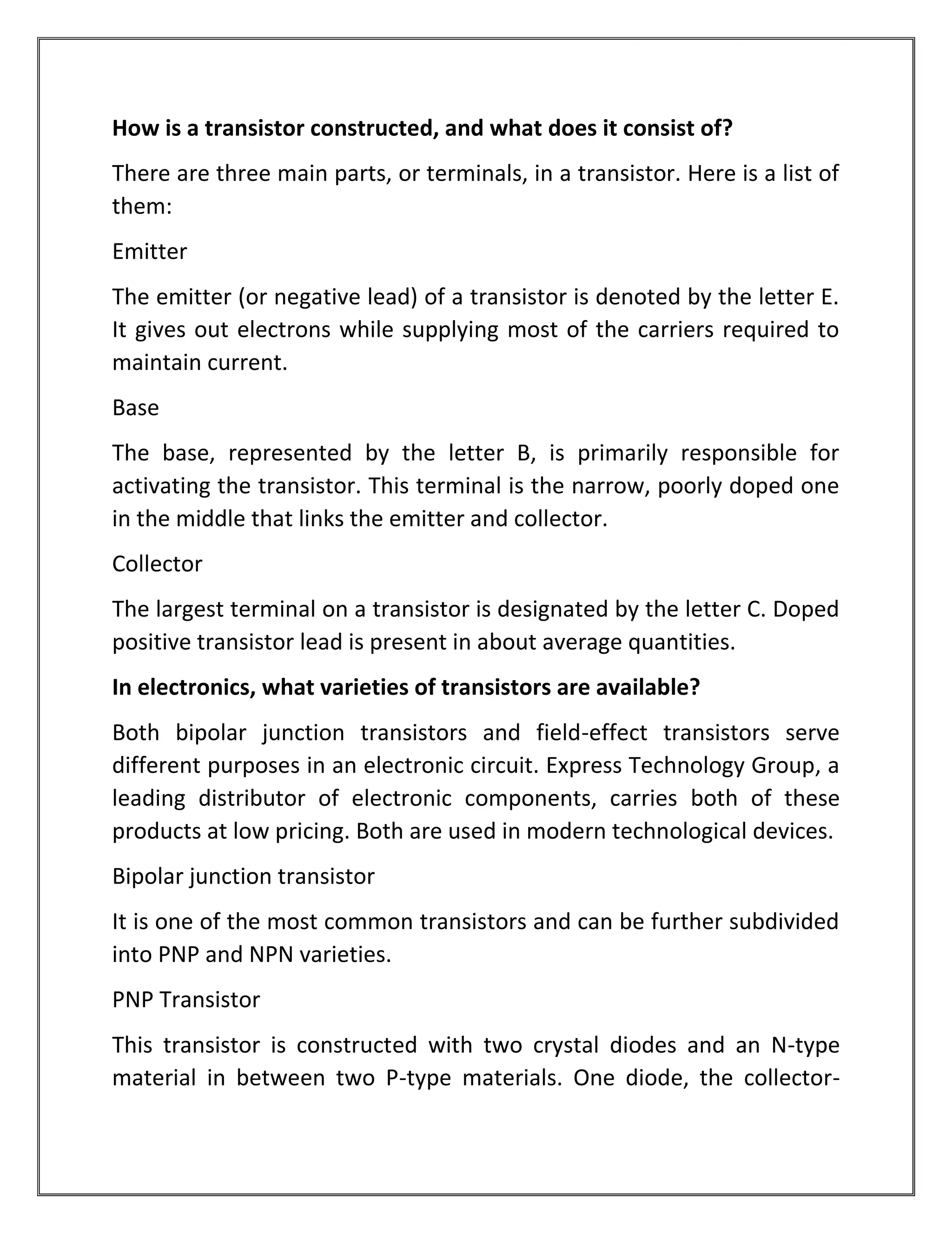 How Transistors Work A Comprehensive Guide Pdf