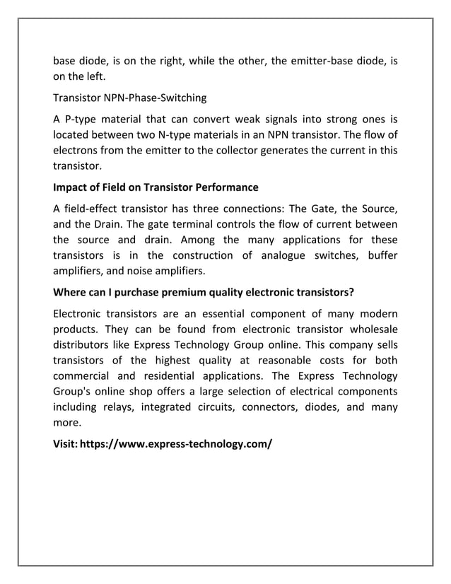 How Transistors Work A Comprehensive Guide Pdf