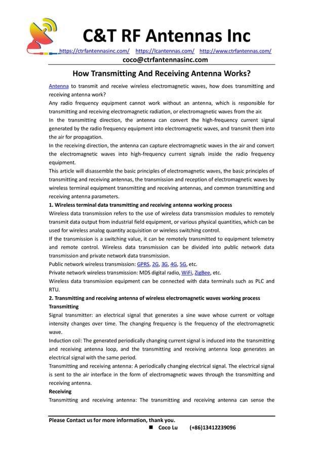 How Transmitting And Receiving Antenna Works? | PDF