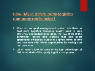 How transport management system boosts efficiency for third party ...