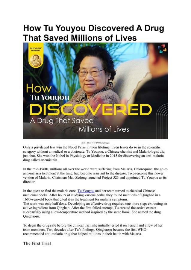 How Tu Youyou Discovered A Drug That Saved Millions of Lives.pdf