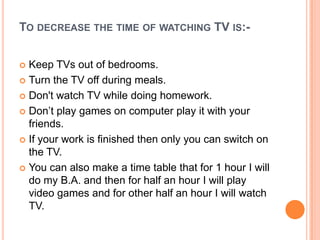 How tv and computer affects children | PPT