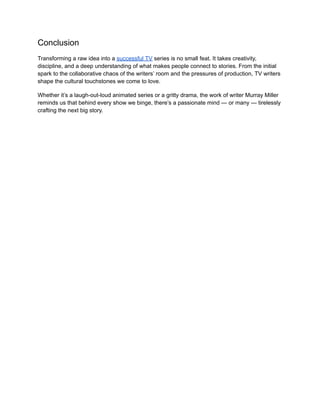From Brainstorm to Broadcast: The Journey of a TV Show | PDF