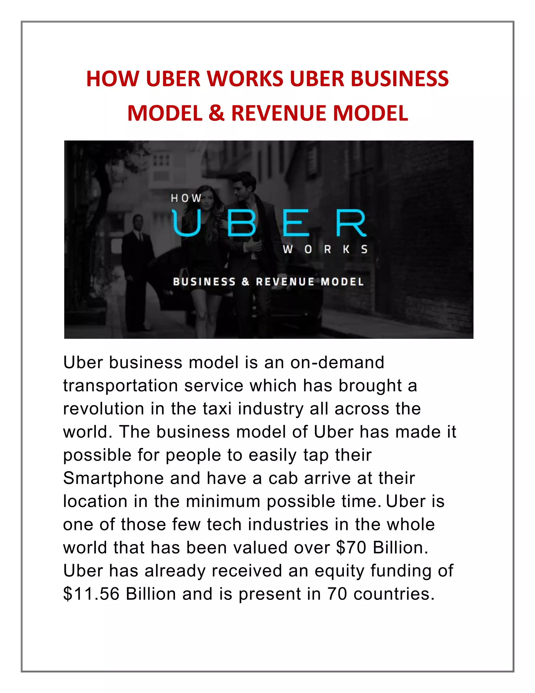 How Uber Works Uber Business Model & Revenue Model | PDF