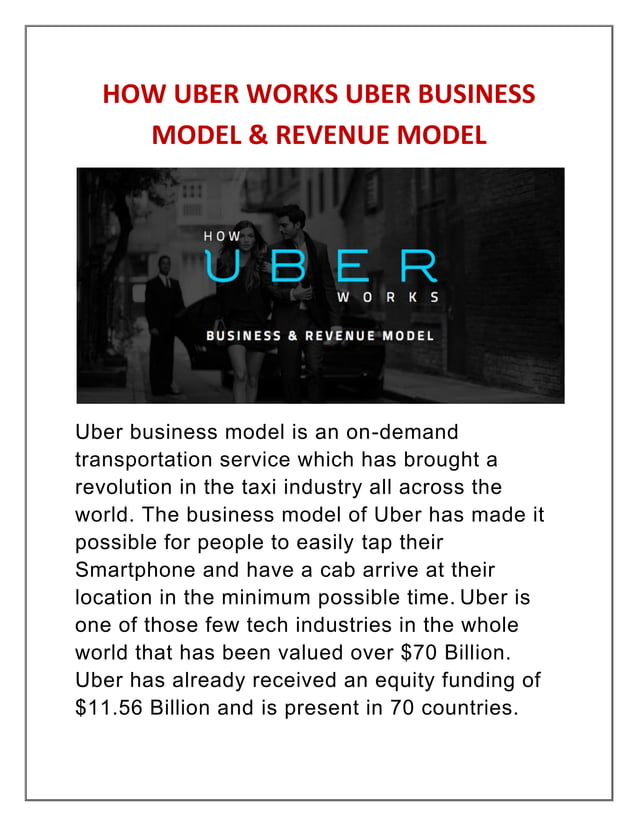 How Uber Works Uber Business Model & Revenue Model | PDF