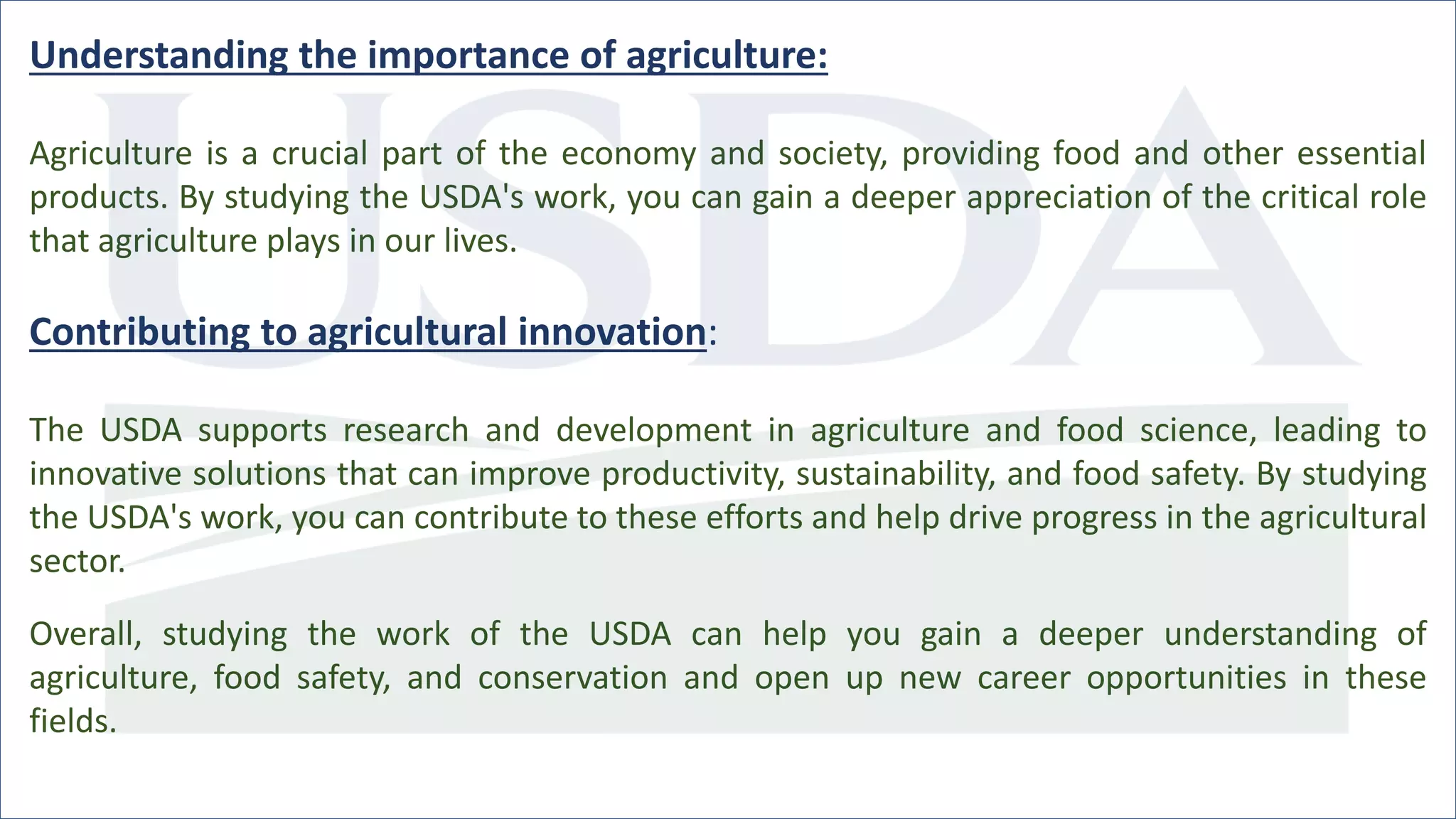 How US Department of Agriculture Works(USDA.pptx