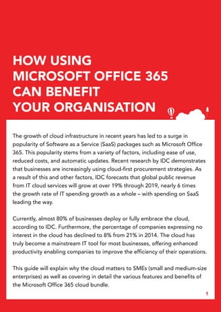 How Using Microsoft Office 365 Can Benefit Your Organisation | PDF