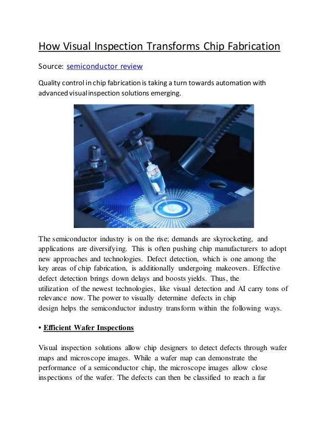 How visual inspection transforms chip fabrication