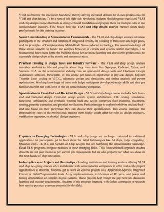 How VLSI and Chip Design Courses Prepare You for the Semiconductor Industry? | PDF