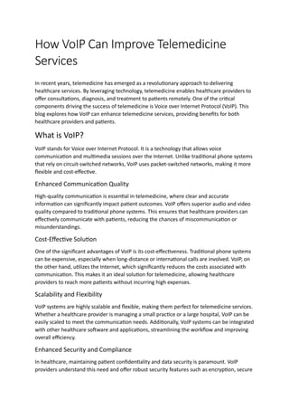 How VoIP Can Improve Telemedicine Services.pdf