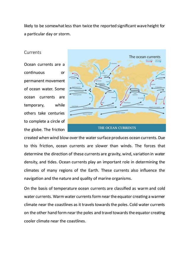 How waves, tides and currents are formed ? | PDF