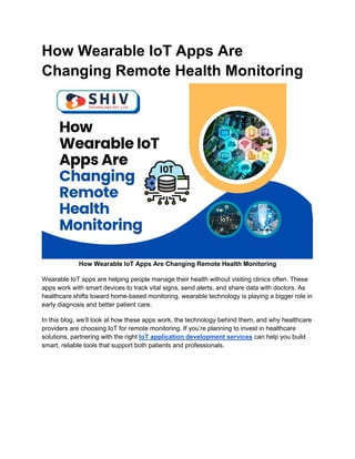 Remote Health Monitoring with IoT Wearables | PDF