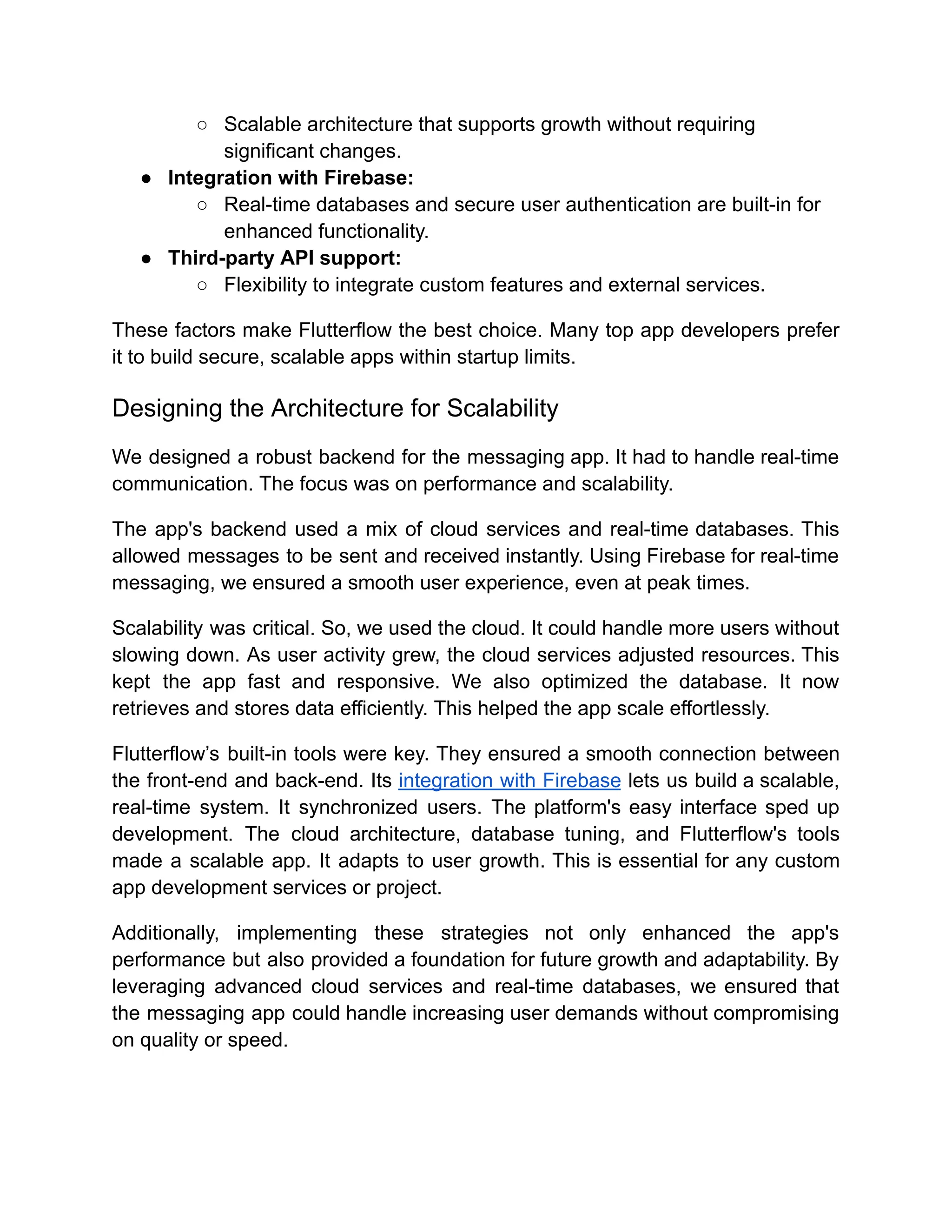 How We Delivered a Scalable Messaging App Using Flutterflow | PDF