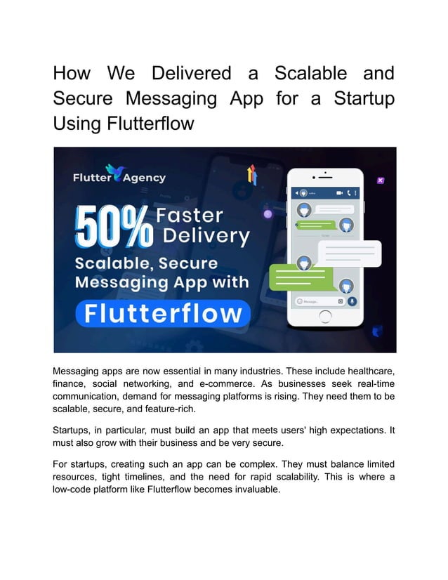 How We Delivered a Scalable Messaging App Using Flutterflow | PDF