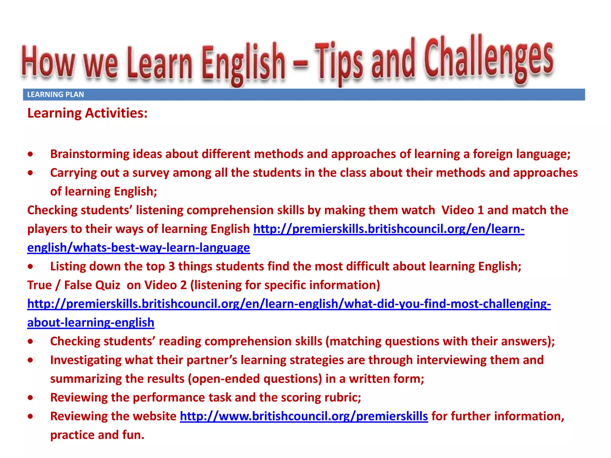 How we learn english presentation - elka oct. 17 | PPT