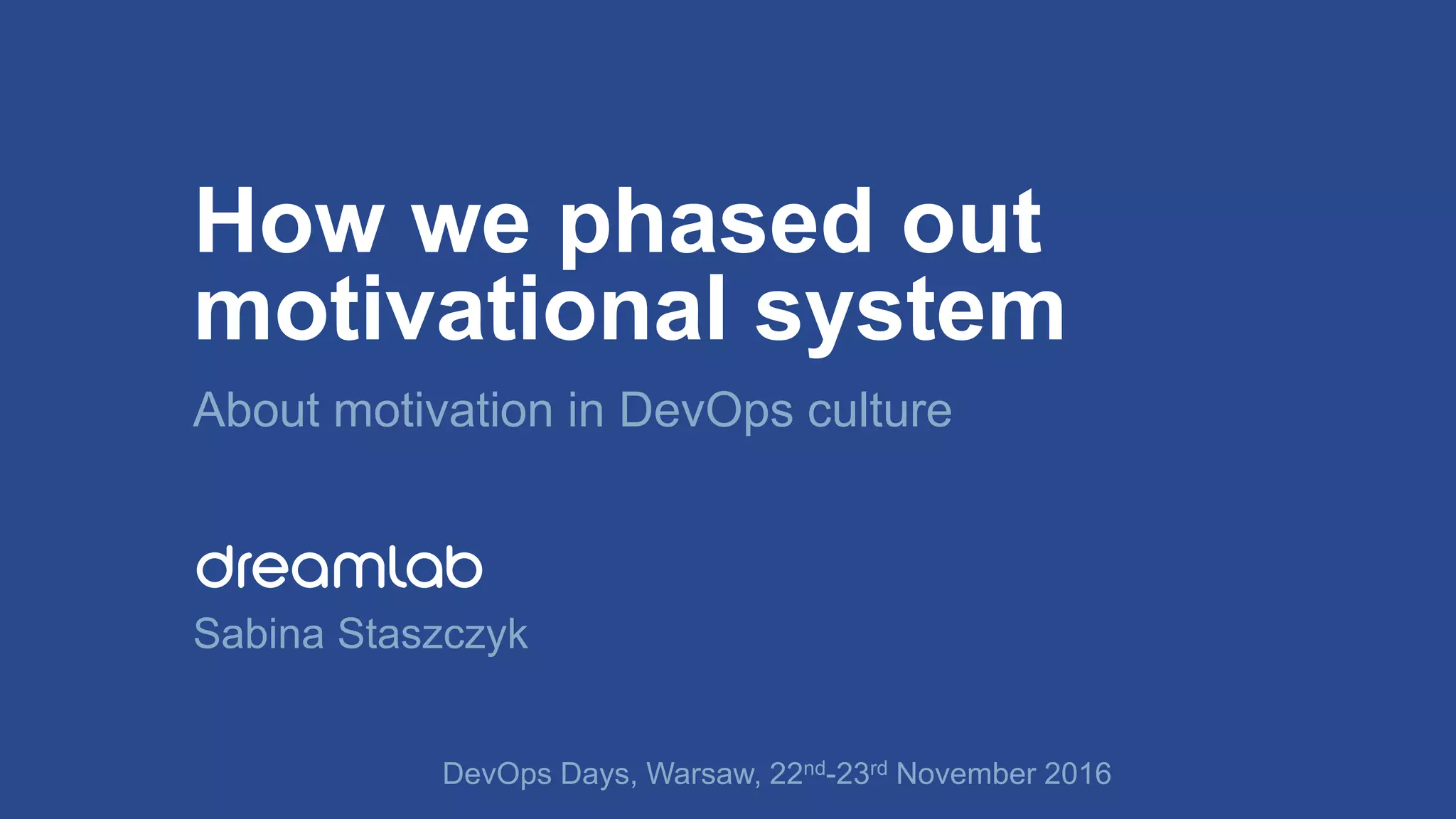 About Motivation in DevOps Culture | PPTX