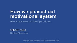 About Motivation in DevOps Culture | PPTX