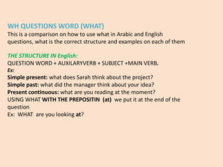 How we translate wh questions in english & arabic (2) | PPTX