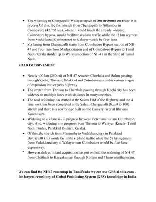 How will you find out a nh47 route map in tamilnadu | DOCX