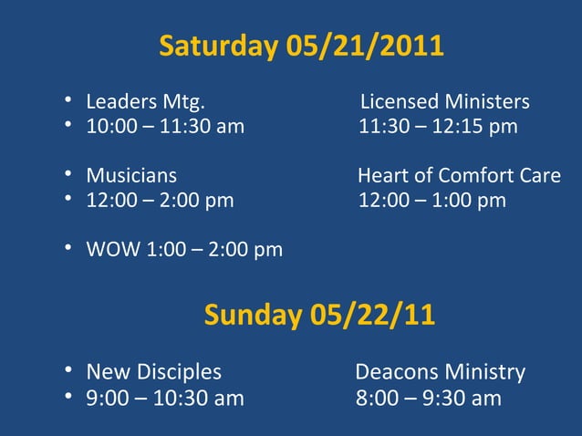 How wk of may 15 rvsd[1] | PPT | Free Download