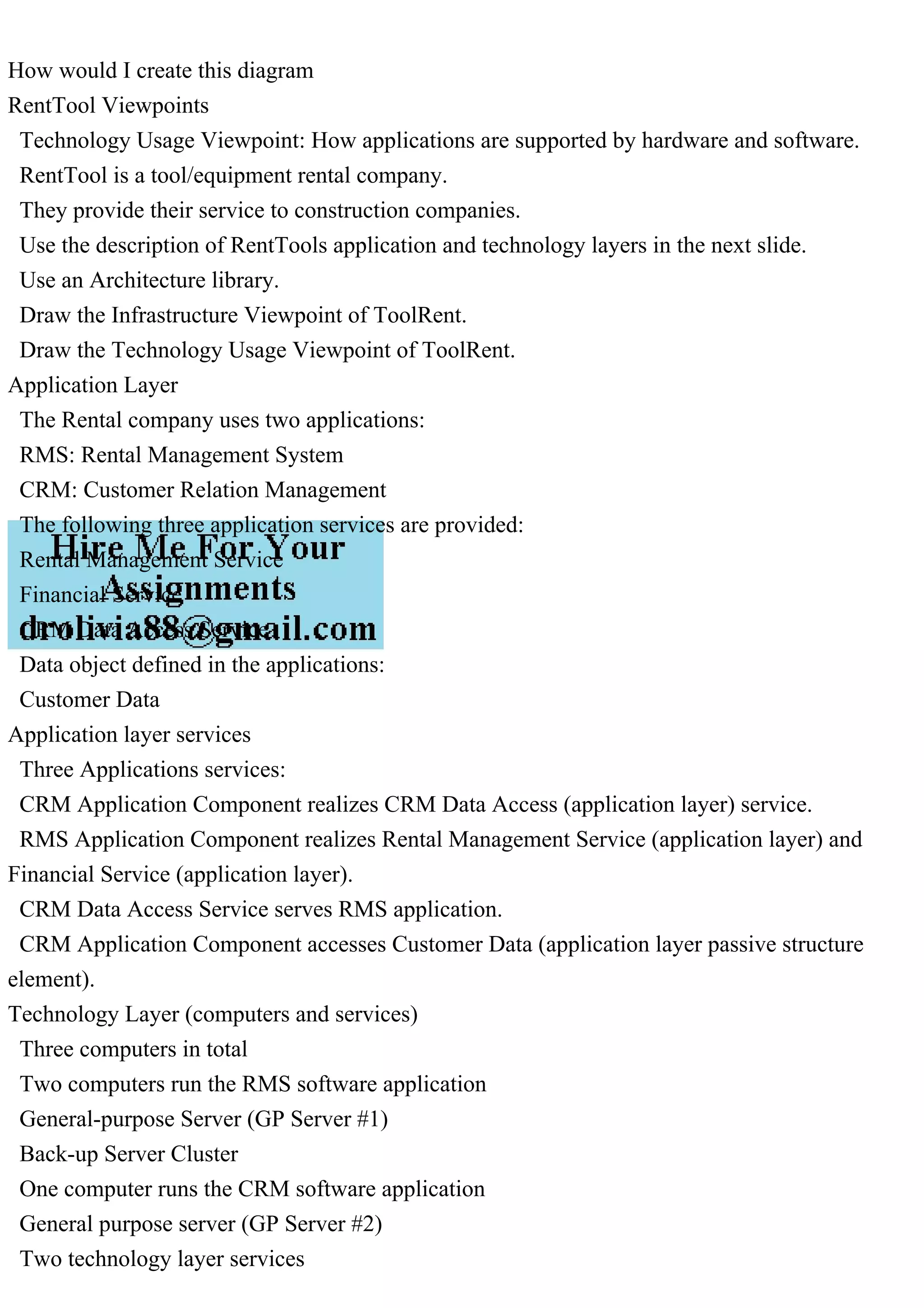 How would I create this diagramRentTool Viewpoints Technology .pdf