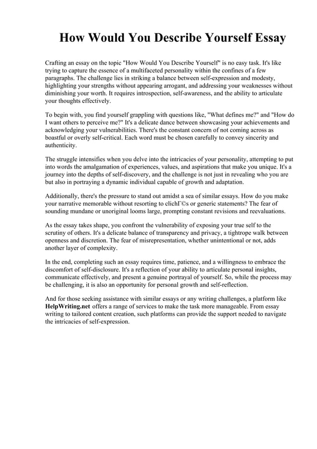 How Would You Describe Yourself Essay.pdf