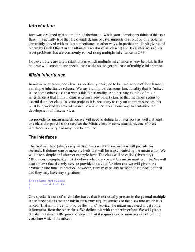 How Would You Implement Multiple Inheritance In Java Pdf