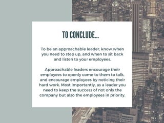 How You Can Become an Approachable Leader | PPT