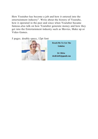 How Youtuber has become a job and how it entered into the entertainm.docx