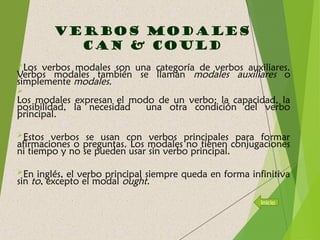 Uso del verbo modal Could y su explicación | PPT