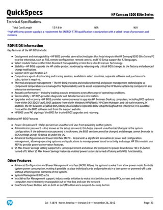 Hp dc8200 quick-specs | PDF