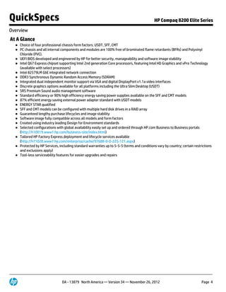 Hp dc8200 quick-specs | PDF