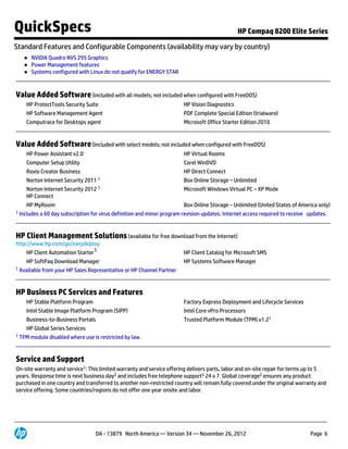 Hp dc8200 quick-specs | PDF