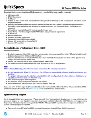 Hp dc8200 quick-specs | PDF