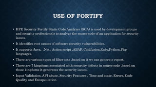 Hp fortify source code analyzer(sca) | PPTX