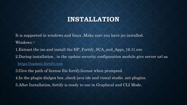 Hp fortify source code analyzer(sca) | PPTX | Programming Languages | Computing