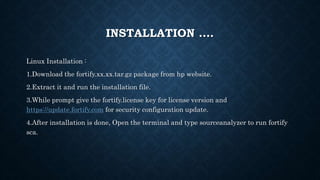 Hp fortify source code analyzer(sca) | PPTX