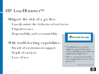Hp Loadrunner | PPT | Computer Software and Applications | Computing