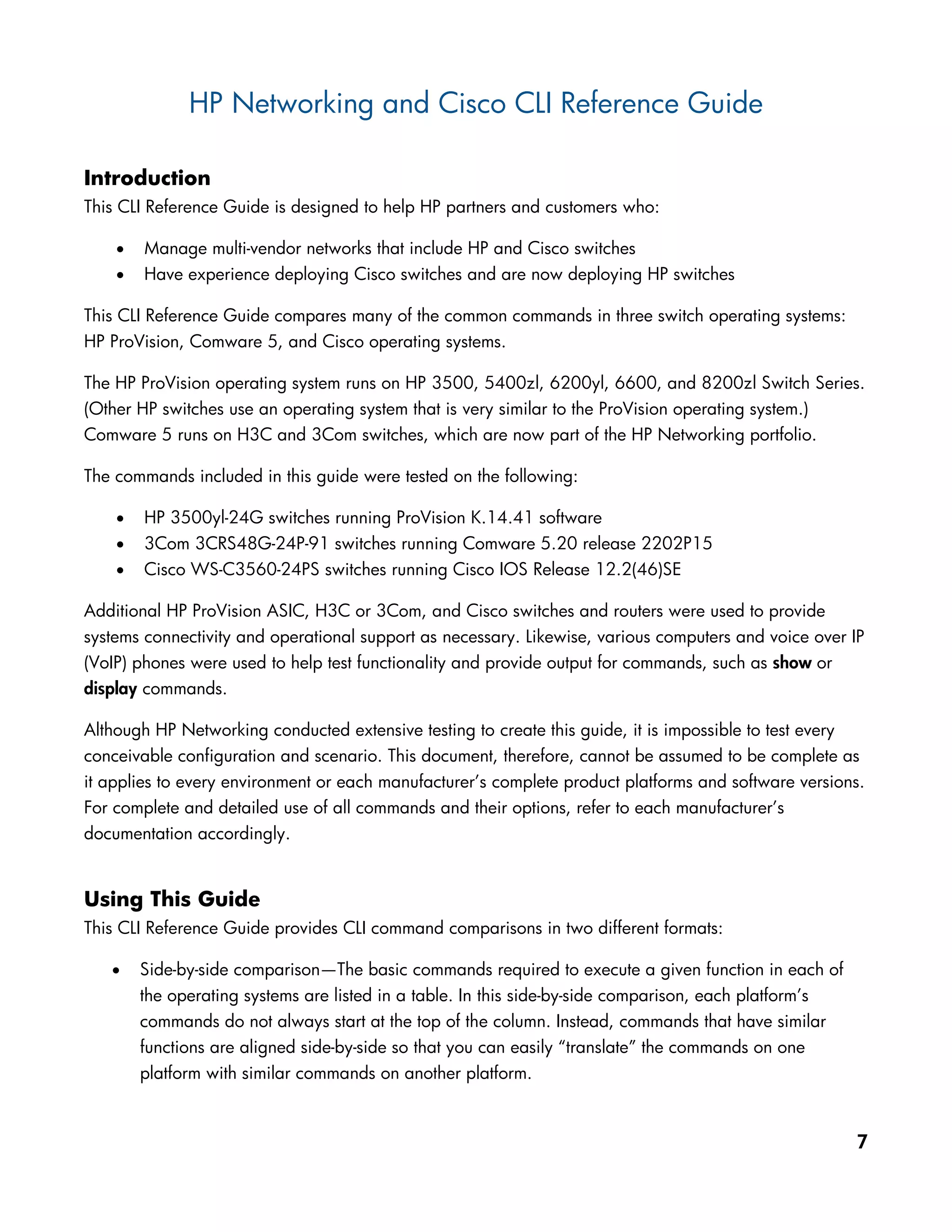 Hp networking-and-cisco-cli-reference-guide june-10_ww_eng_ltr | PDF ...