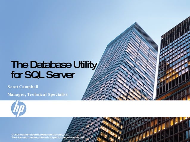 Hp Polyserve Database Utility For Sql Server Consolidation