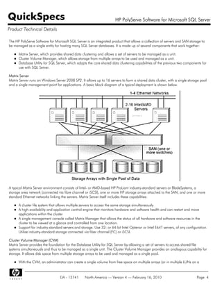 HP PolyServe Software for Microsoft SQL Server | PDF