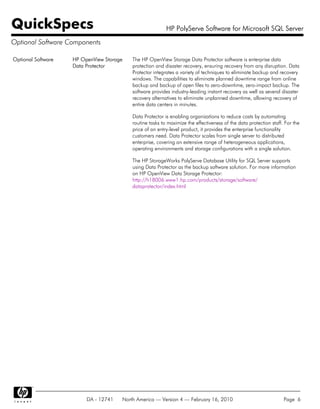 HP PolyServe Software for Microsoft SQL Server | PDF