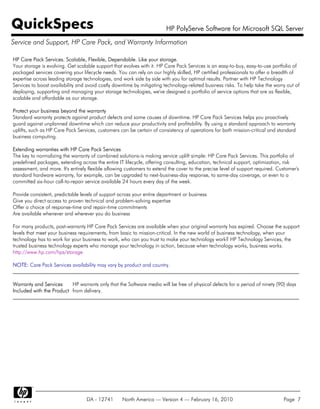 HP PolyServe Software for Microsoft SQL Server | PDF