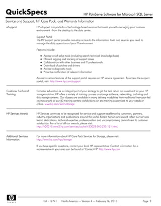 HP PolyServe Software for Microsoft SQL Server | PDF