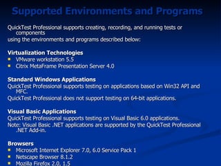 Hp Quick Test Professional | PPT