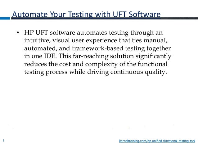 Hp Unified Functional Testing Uft Online Training Course