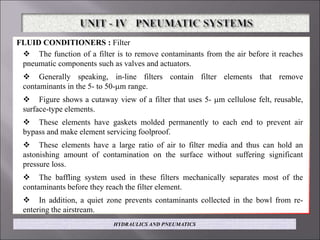 HYDRAULICS AND PNEUMATICS (UNIT 4) | PPT