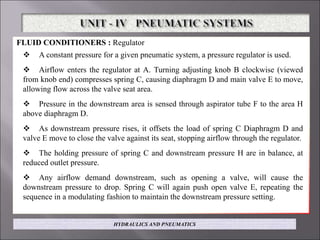HYDRAULICS AND PNEUMATICS (UNIT 4) | PPT